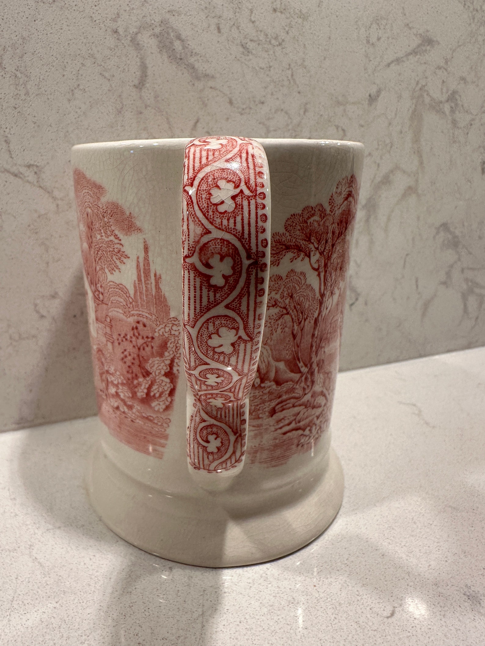 Antique Rare Red Transferware Mug/tankard roselle by W. A. & Co ...