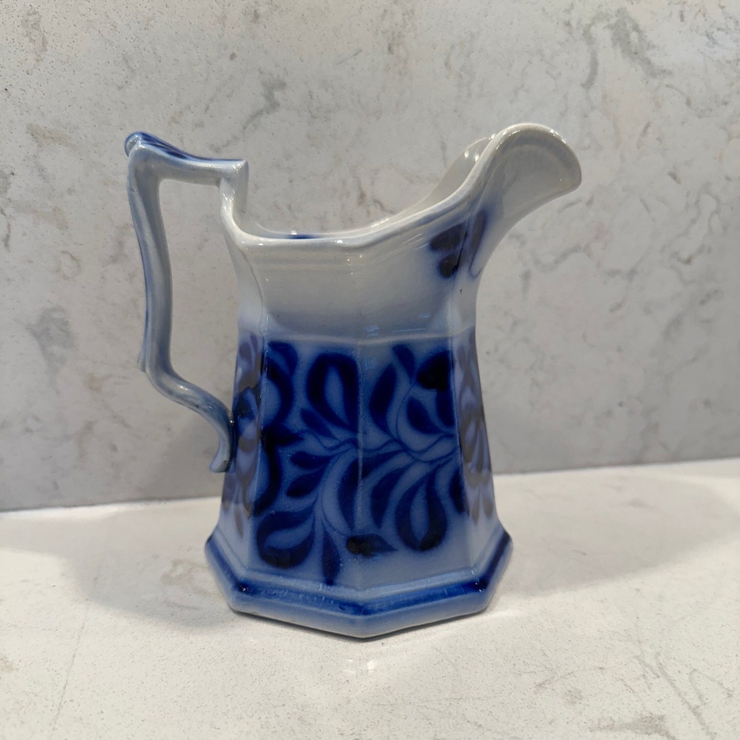 Flow Blue Ironstone 8-paneled Pitcher Gothic Style England 1850s - Etsy