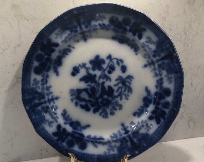 Flow Blue Plate “shell” Pattern by E. Challinor Co. England C.1860 - Etsy