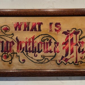 1800s “what is Home Without a Father” Nice Wooden Framed Punch Paper ...