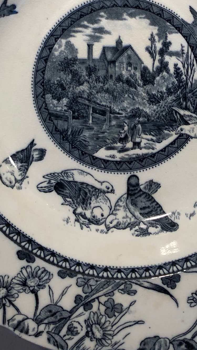 Brownfield & Sons Woodland 1830-1880 Dk Blue and | Etsy