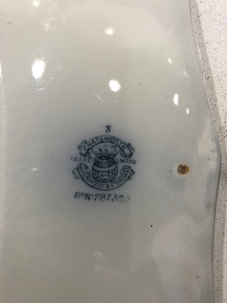 Antique Large Flow Blue chatsworth Platter by W.H. Grindley - Etsy