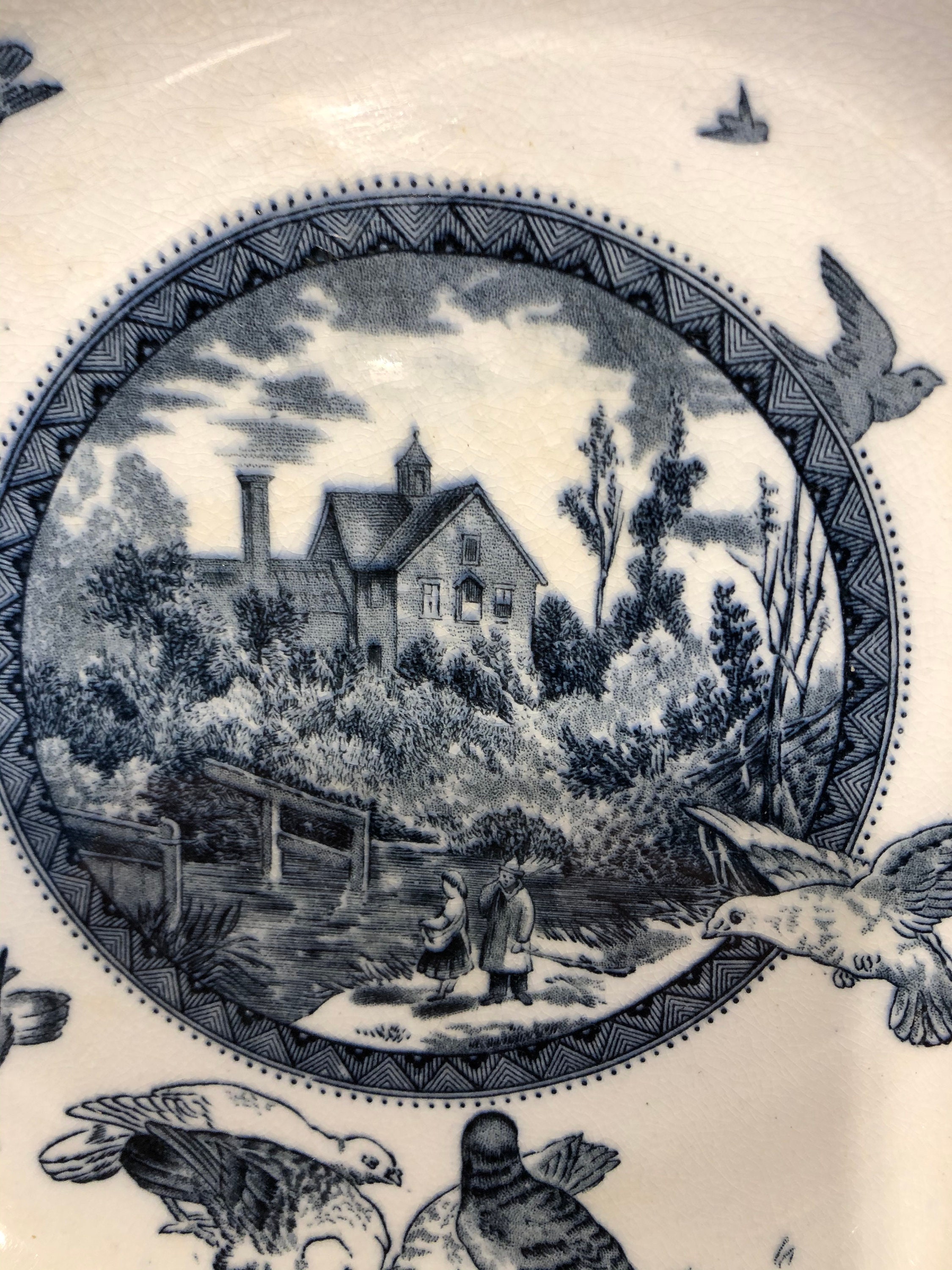 Brownfield & Sons Woodland 1830-1880 Dk Blue and | Etsy