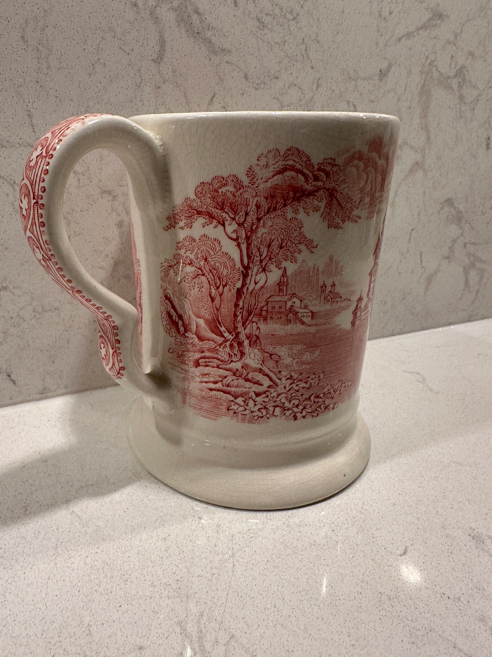 Antique Rare Red Transferware Mug/tankard roselle by W. A. & Co ...
