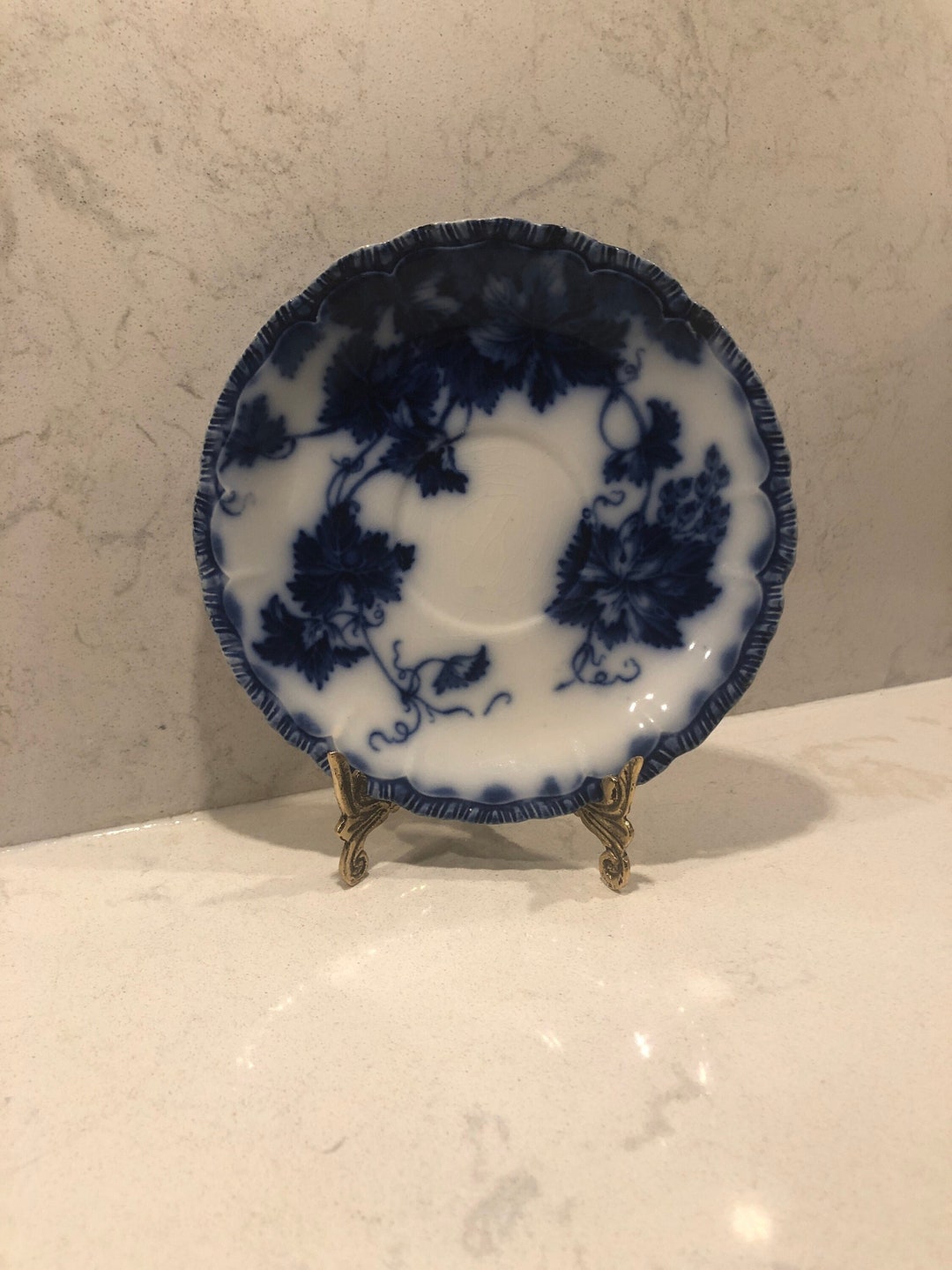 Antique 6in Flow Blue Saucer “virginia” Pattern by John Maddock & Sons ...