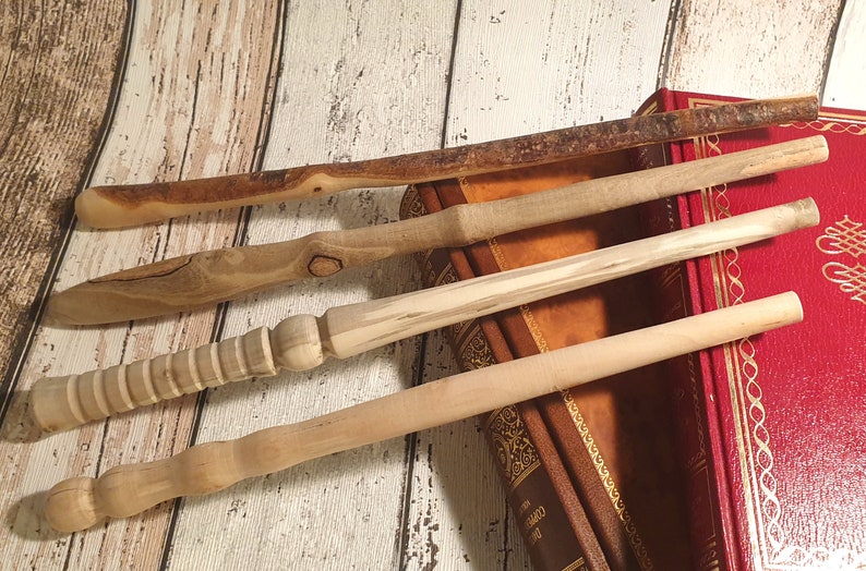 Natural Carved Wooden Magic Wand Witchcraft and Wizardry - Etsy