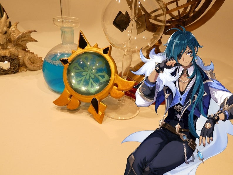 Kaeya Vision Genshin Impact Gold Paint Pendant Mondstadt - Etsy Canada