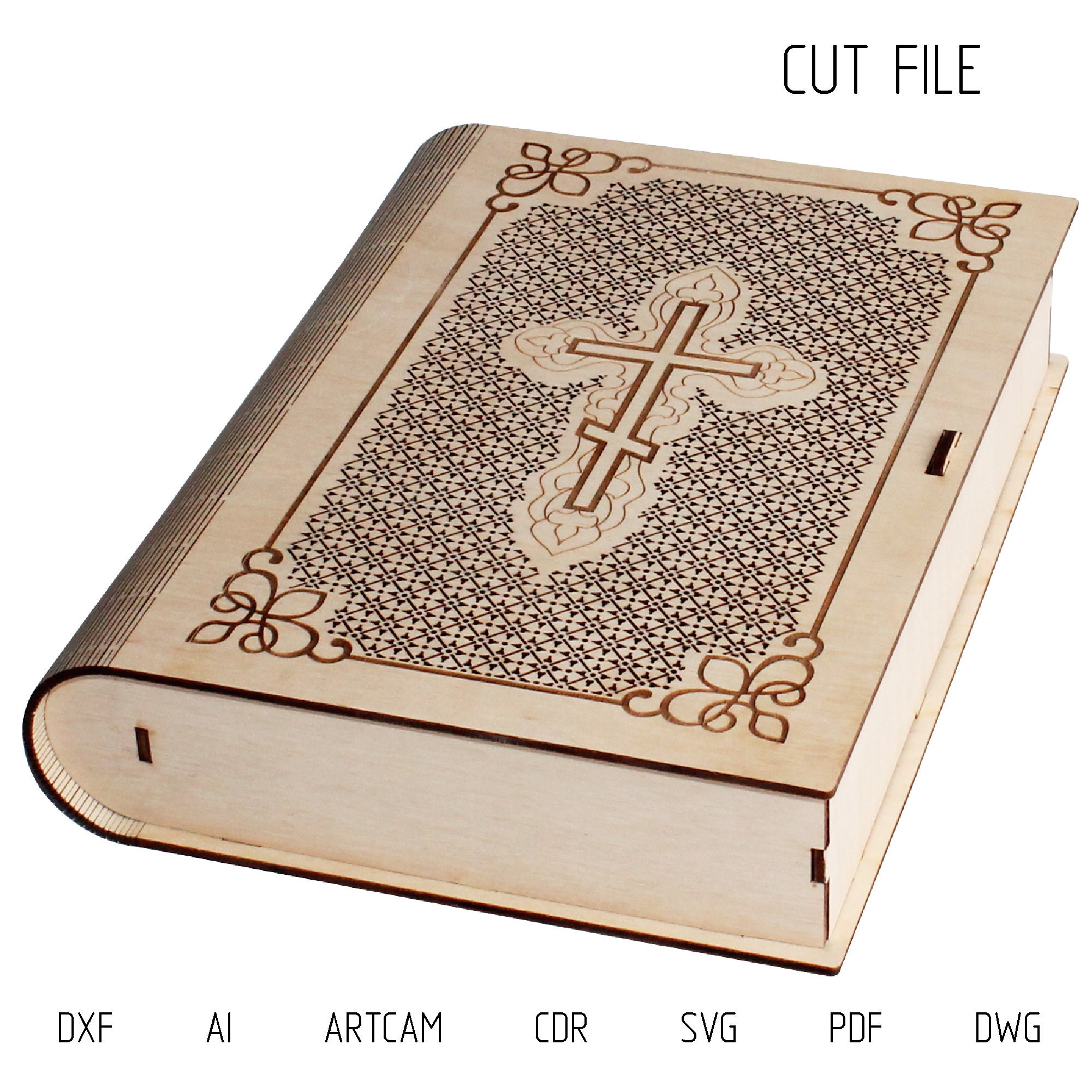 Book Shaped Box Laser cut files Cnc files Dxf files Dxf plans Cnc plans ...