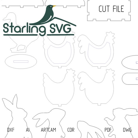 Home & Hobby Woodworking & Carpentry Rooster Chicken DXF files for ...