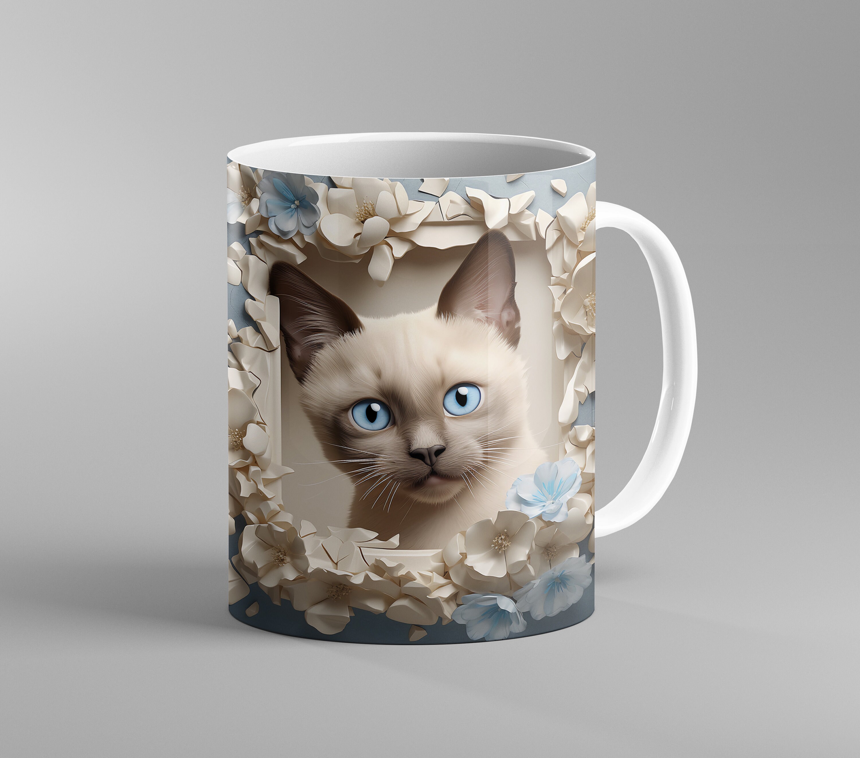 3d Cat Mug Design 3D Hole in A Wall Cute Cat Mug 3D Flower Mug 11oz ...