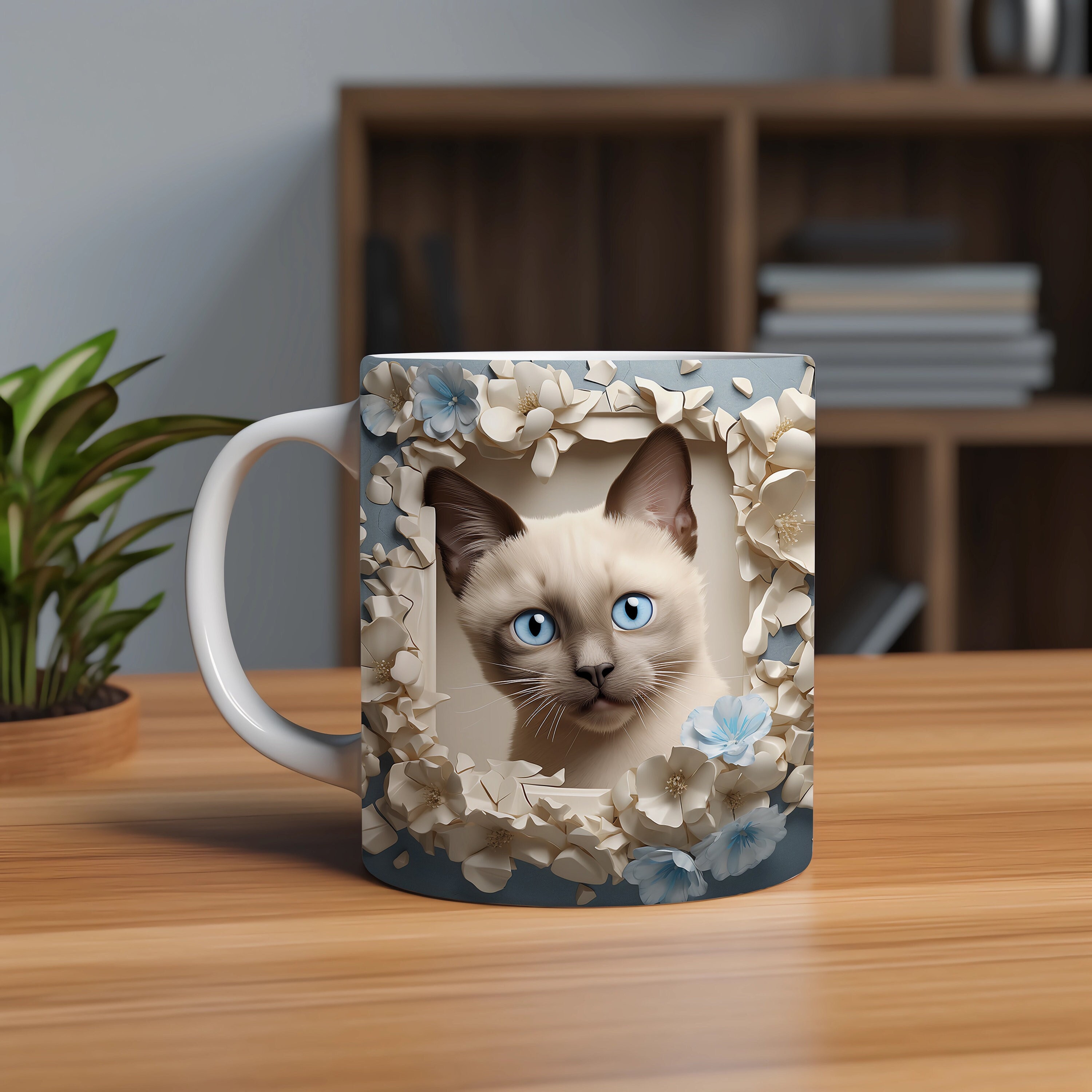 3d Cat Mug Design 3D Hole in A Wall Cute Cat Mug 3D Flower Mug 11oz ...