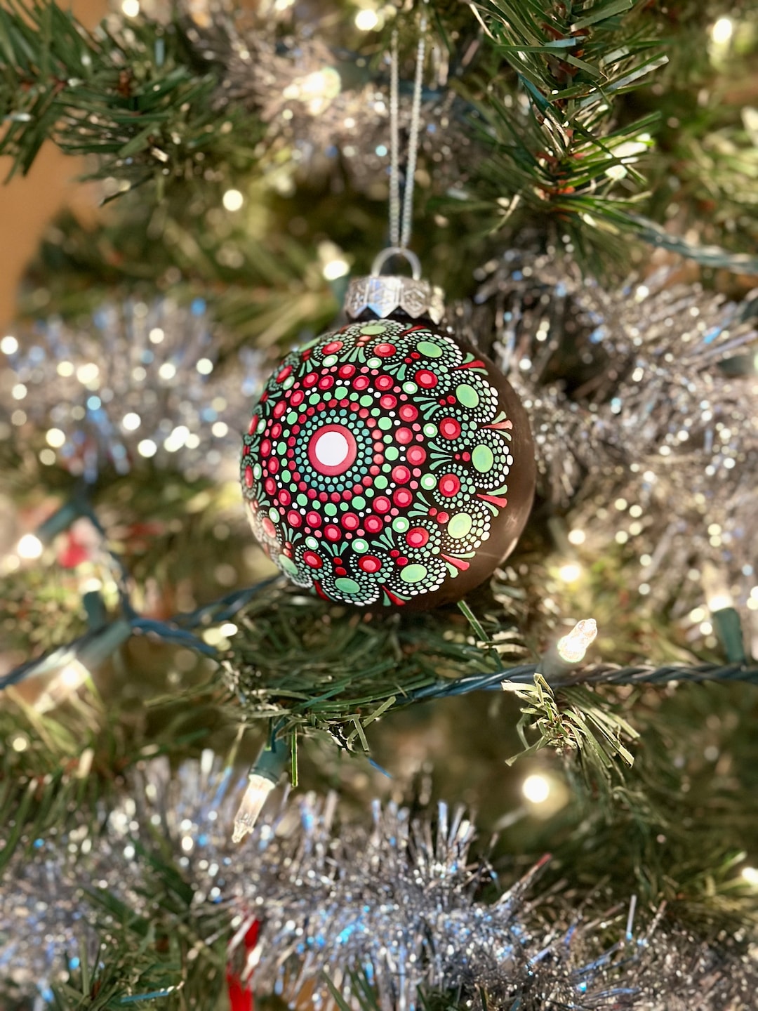 Handpainted Ornament | Dot Art | Christmas Ornament - Etsy