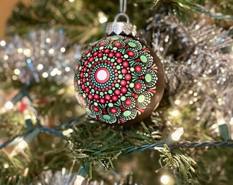 Handpainted Ornament | Dot Art | Christmas Ornament - Etsy