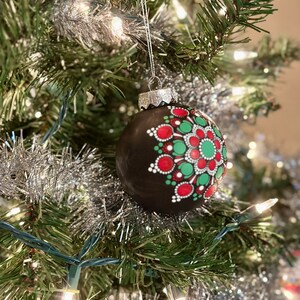 Handpainted Ornament | Dot Art | Christmas Ornament - Etsy