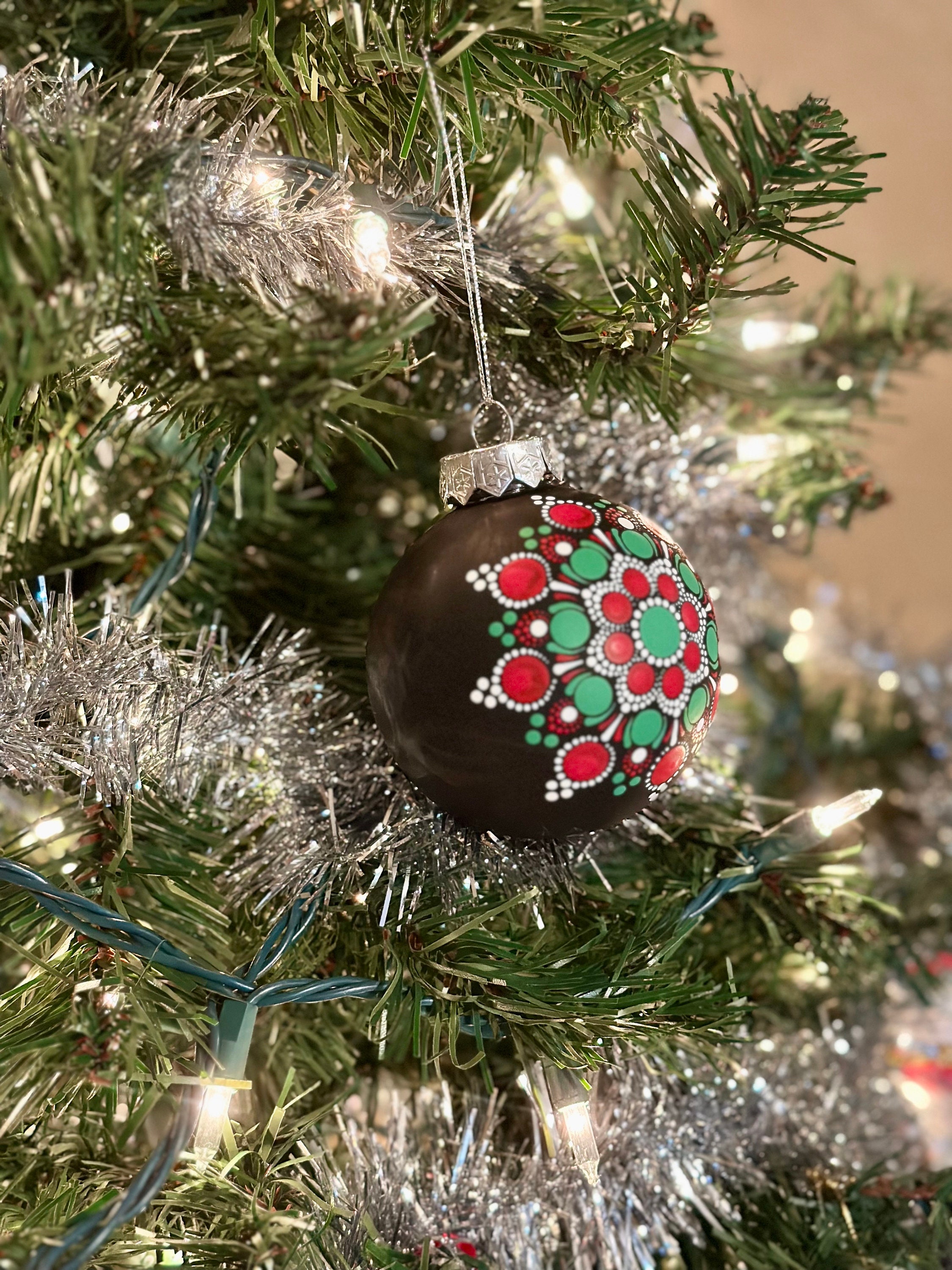 Handpainted Ornament | Dot Art | Christmas Ornament - Etsy