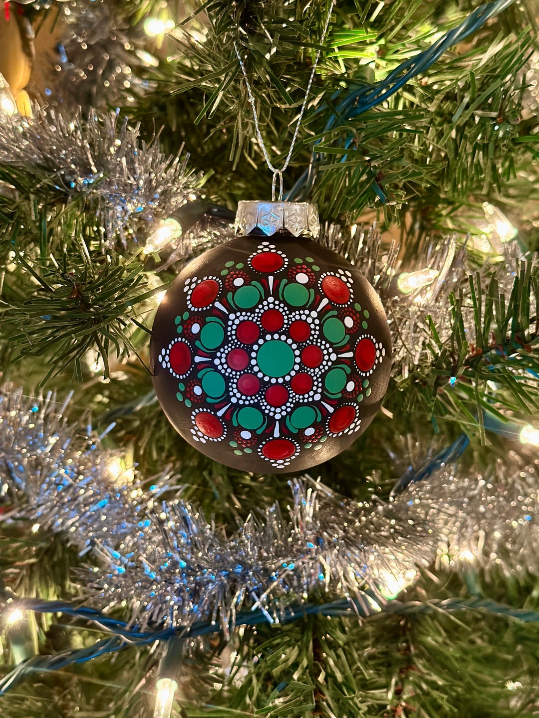 Handpainted Ornament | Dot Art | Christmas Ornament - Etsy