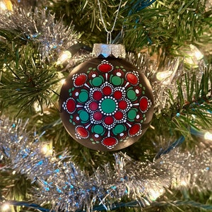 Handpainted Ornament | Dot Art | Christmas Ornament - Etsy