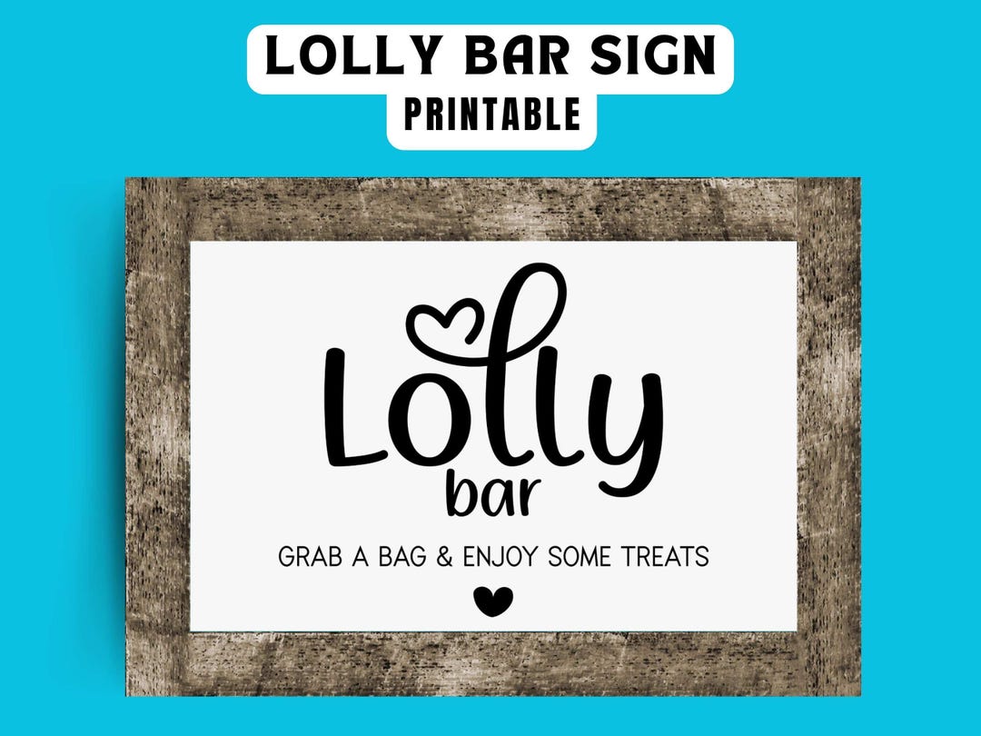 Lolly Bar Sign . Minimalist Printables - Etsy Australia