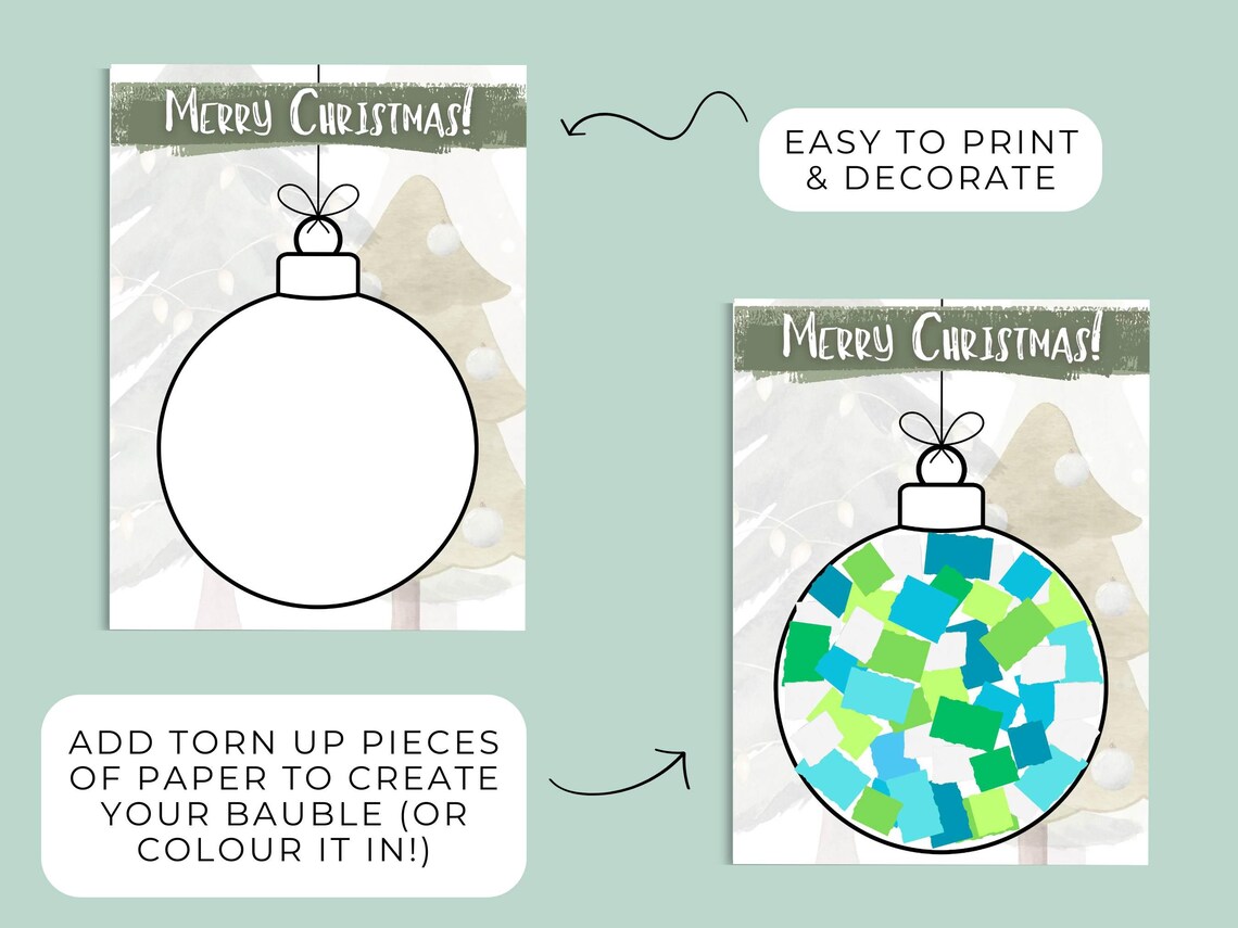 Christmas Crafts . Christmas Cut and Paste Activity - Etsy