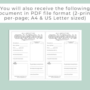 All About My . All About My Grandpa . Grandparents Day Card - Etsy