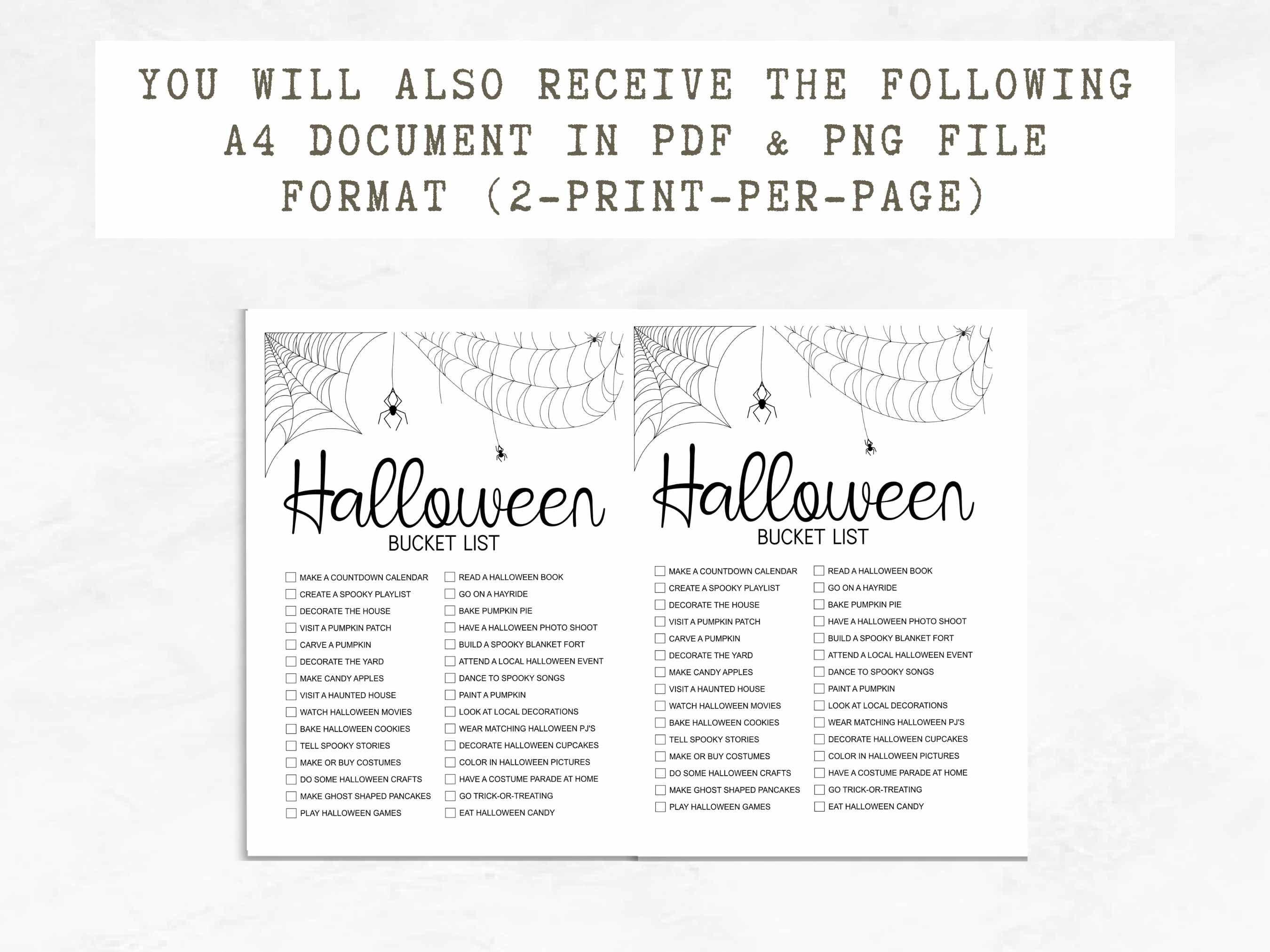 Printable Halloween Bucket List . Halloween to Do List - Etsy
