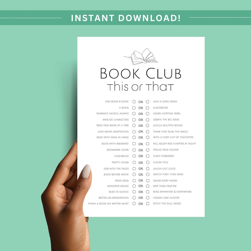 Book Club Options - Etsy