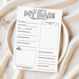 All About My . All About My Dad . Father's Day Gift - Etsy