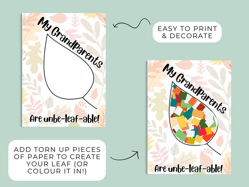 Grandparents Day Craft Activity, Grandparents Day Card, School Activity ...