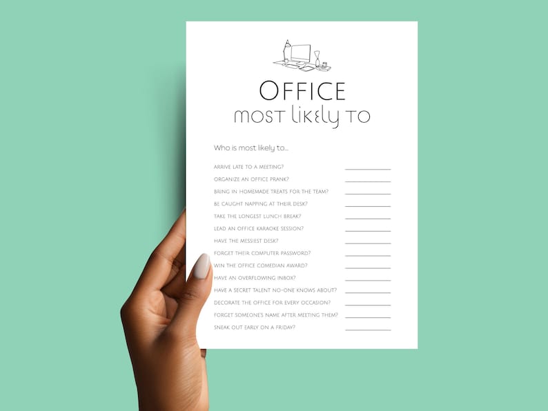 Office Most Likely To, Workplace Most Likely to Game, Team Building ...