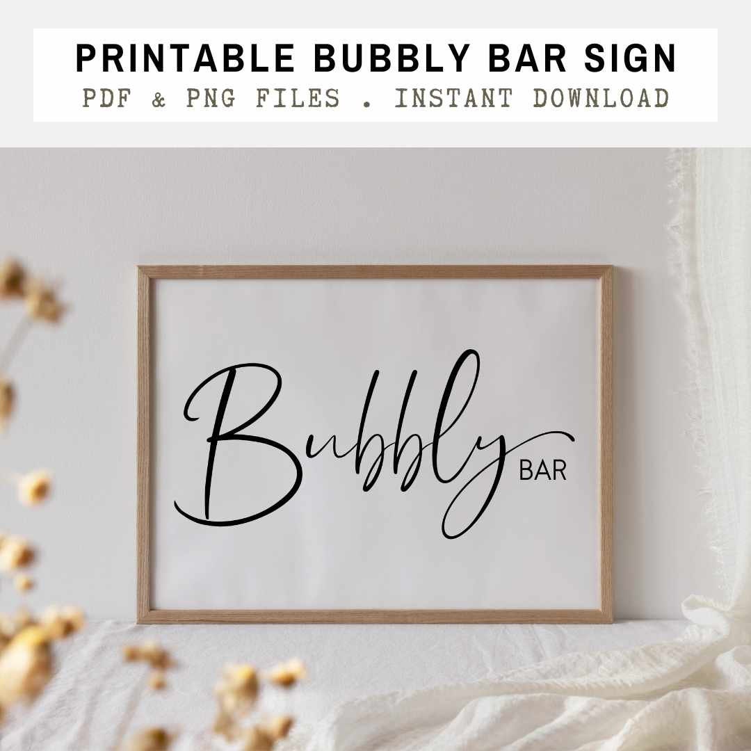 Bubbly Bar Sign Printable - Etsy