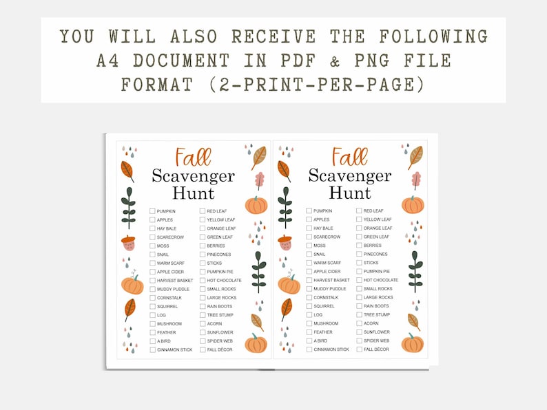 Fall Scavenger Hunt . Fall Printables - Etsy