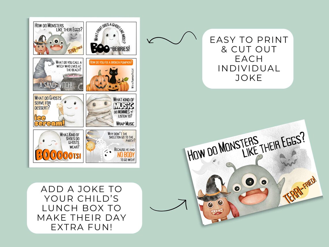 Lunchbox Jokes . Halloween Lunch Box Jokes . Lunchbox Notes - Etsy