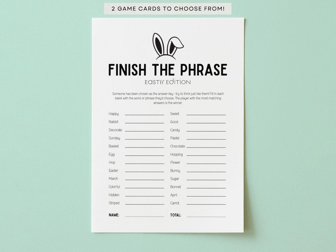 Easter Finish That Phrase Game, Can You Finish the Easter Phrase ...