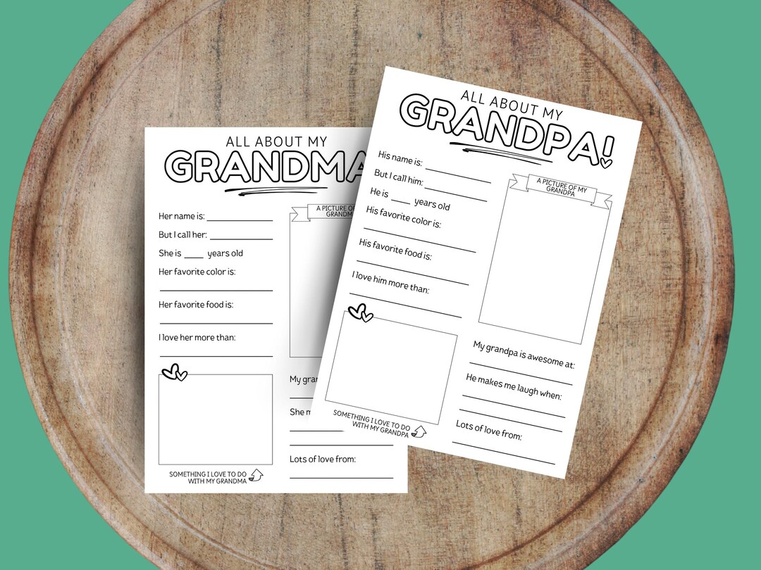 Grandparents Day Craft Printable, Grandparents Day Printable, Gift for ...