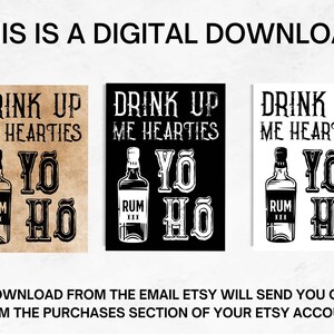 Drink up Me Hearties Sign Pirate Party Decorations - Etsy