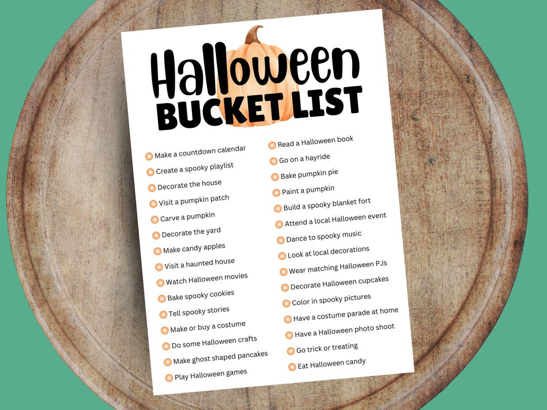 Printable Halloween Bucket List . Halloween to Do List - Etsy