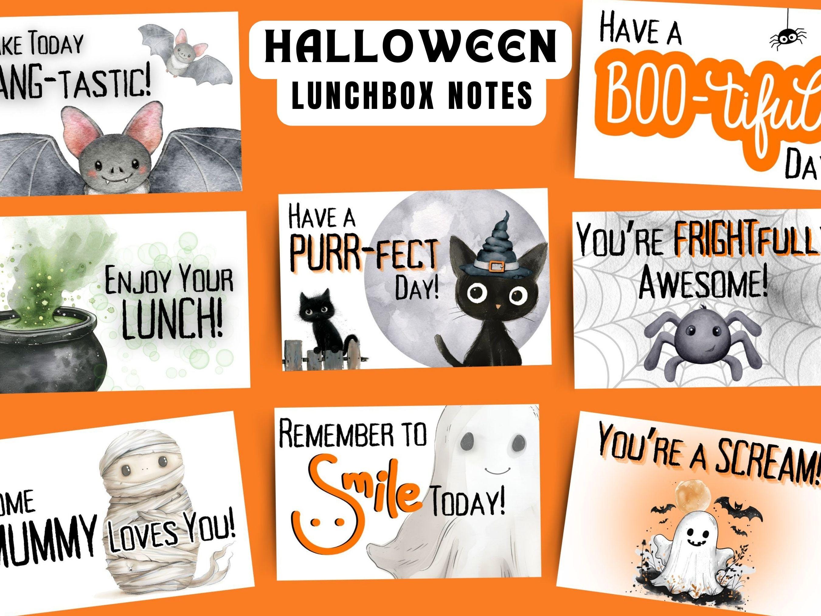 Halloween Lunchbox Notes . Spooky Lunch Box Notes - Etsy Australia