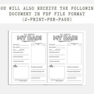 All About My . All About My Dad . Father's Day Gift - Etsy