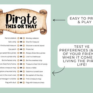 Pirate Party Games - Pirate This or That - Etsy