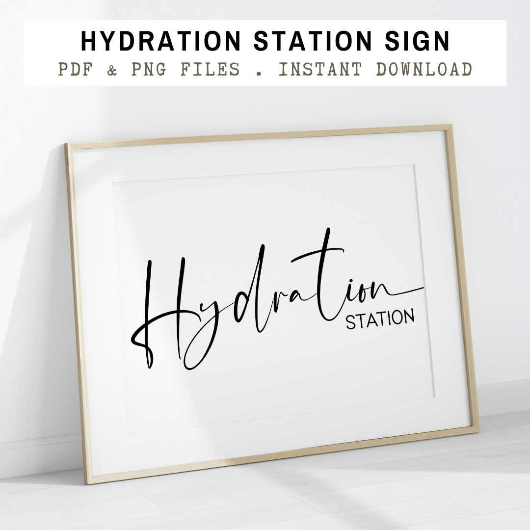 Drink Station Printable Sign . Hydration Station - Etsy