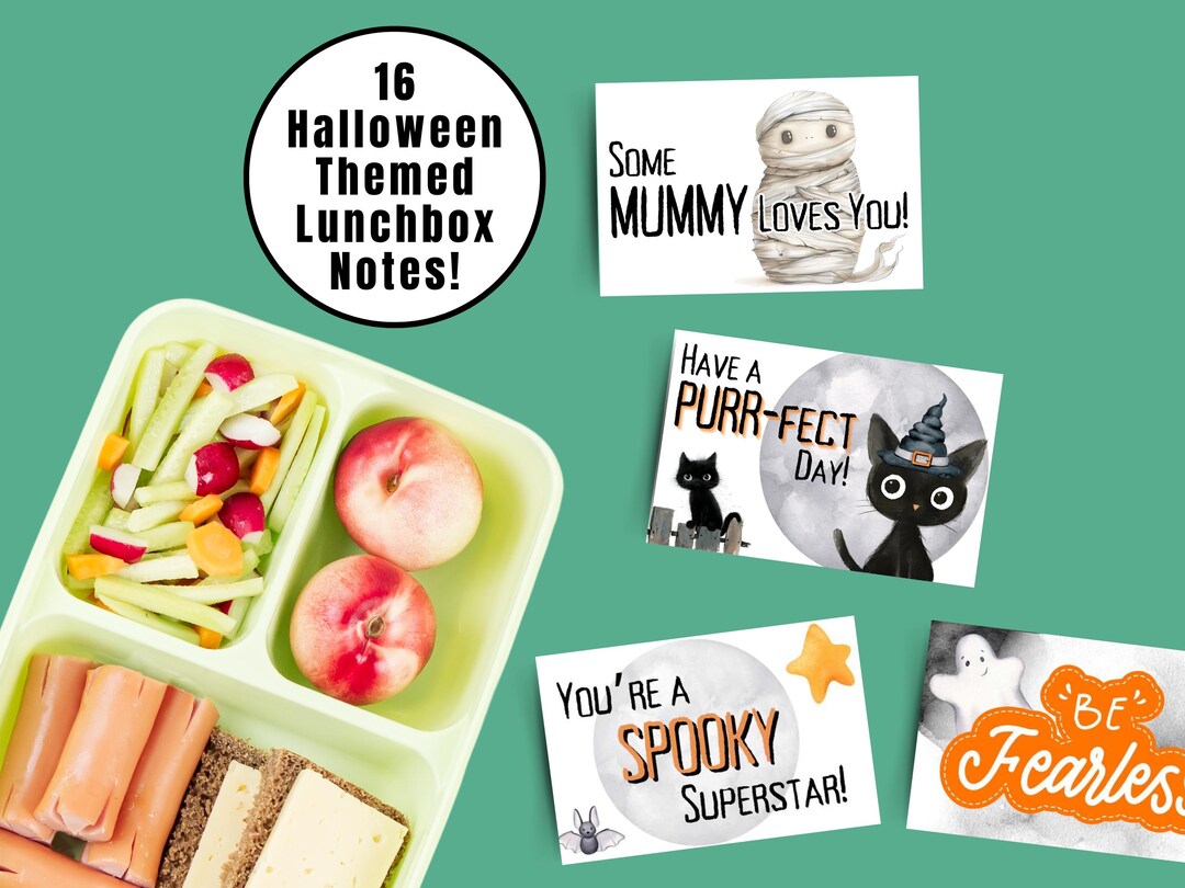 Halloween Lunchbox Notes . Spooky Lunch Box Notes - Etsy Australia
