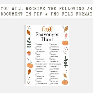 Fall Scavenger Hunt . Fall Printables - Etsy