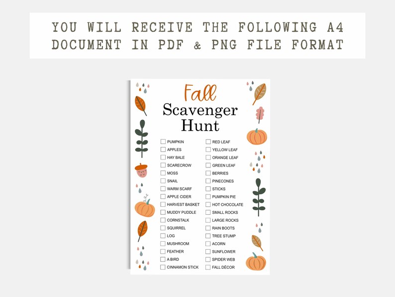 Fall Scavenger Hunt . Fall Printables - Etsy