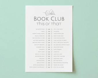 Book Club Most Likely to . Activities for Book Club Meeting . Fun Party ...
