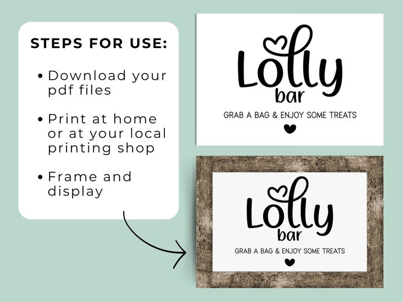 Lolly Bar Sign . Minimalist Printables - Etsy Australia