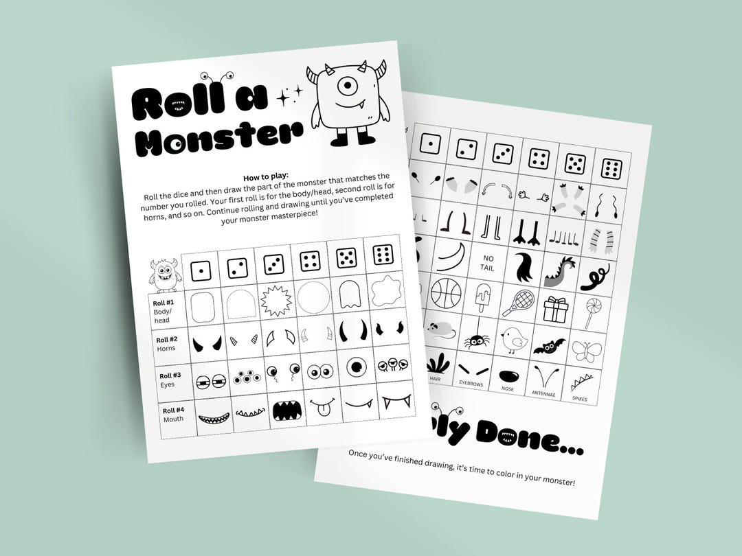 Roll a Monster Game . Holiday Classroom Game . Halloween Drawing Game ...