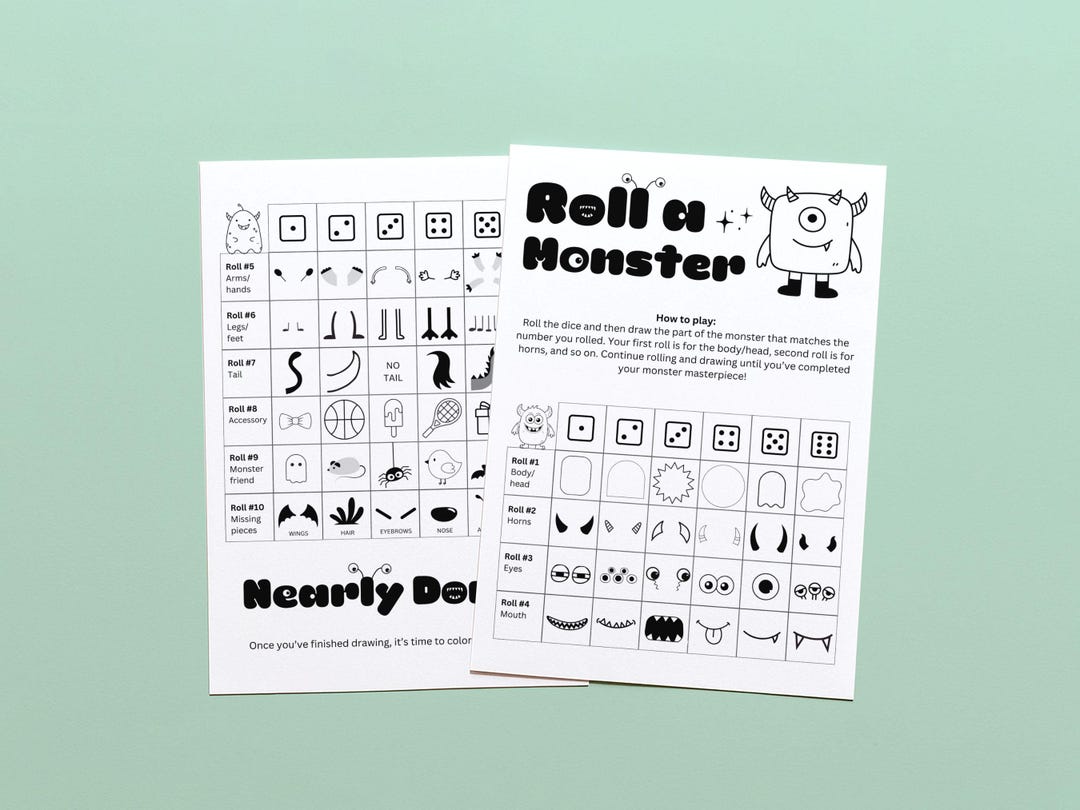 Roll a Monster Game . Holiday Classroom Game . Halloween Drawing Game ...