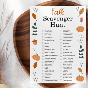 Fall Scavenger Hunt . Fall Printables - Etsy