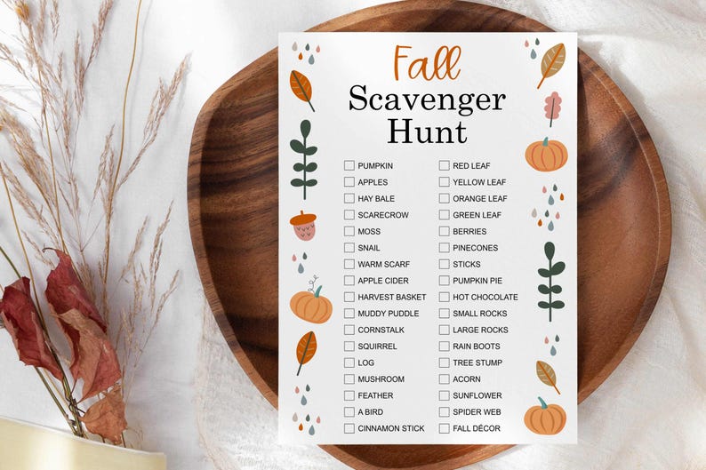 Fall Scavenger Hunt . Fall Printables - Etsy