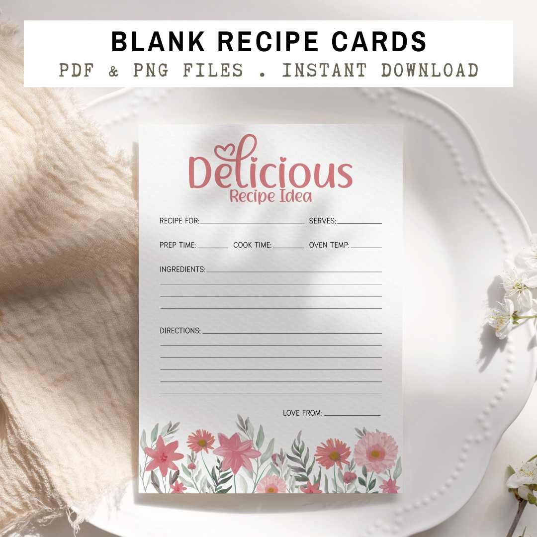 Blank Recipe Card - Etsy